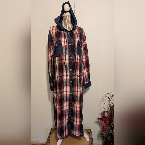 Rhea | Jackets & Coats | Rhea Audrey Long Jacket Womens Lxl Bluered ...